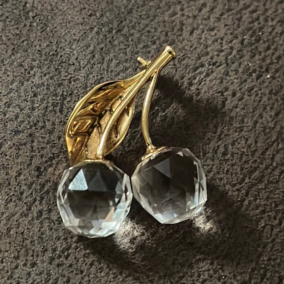 Swarovski | Jewelry | Vintage Swarovski Double Cherry Crystal And Gold ...